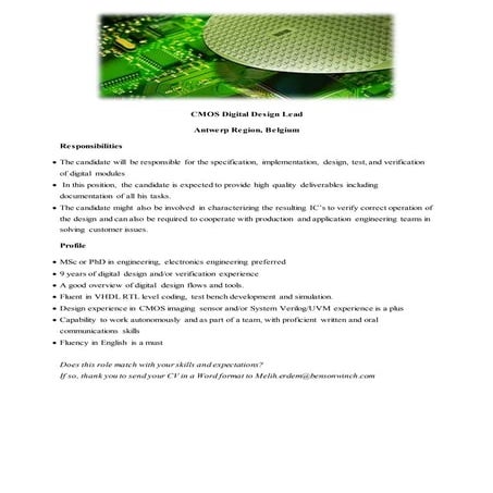 CMOS Digital design lead | DOCX