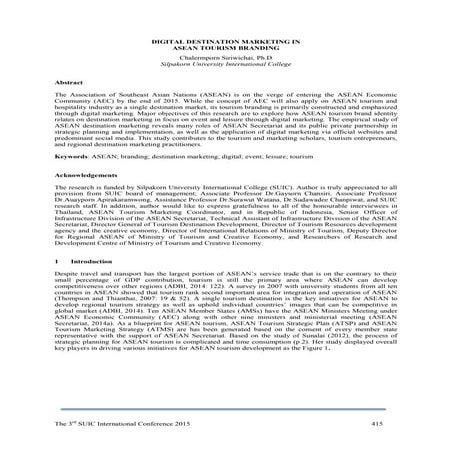 Digital destination marketing in ASEAN tourism branding | PDF | Asia ...
