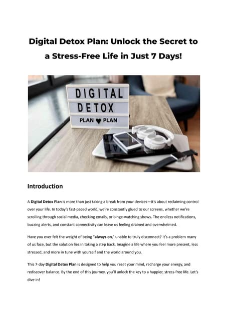 Digital Detox | PPTX | Technology & Computing