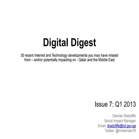 Middle East Digital Digest Q1 2013 | PPT