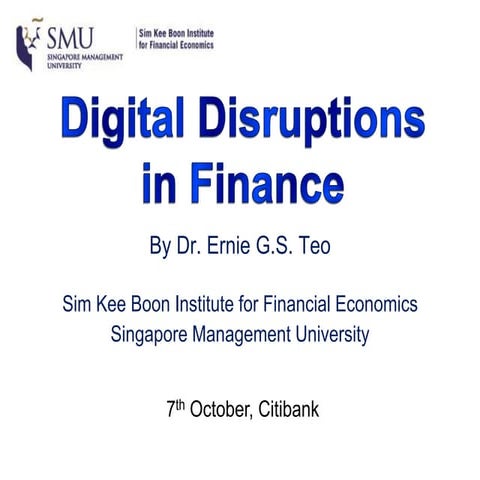 Digital disruptions in finance | PDF