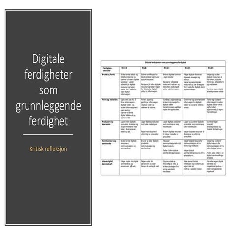 Digitale ferdigheter som grunnleggende ferdighet | PPTX