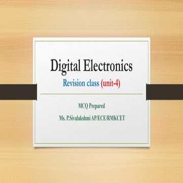 Digital electronics revision unit4 mcq | PPTX