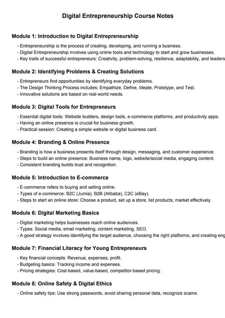 Digital Entrepreneurship lecture 4.pptx mba | PPT