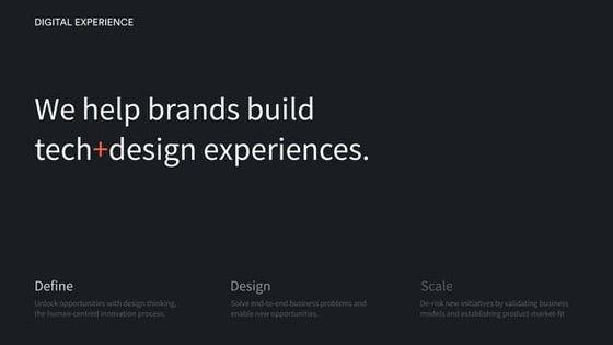 Digital Experience Consultancy presentations