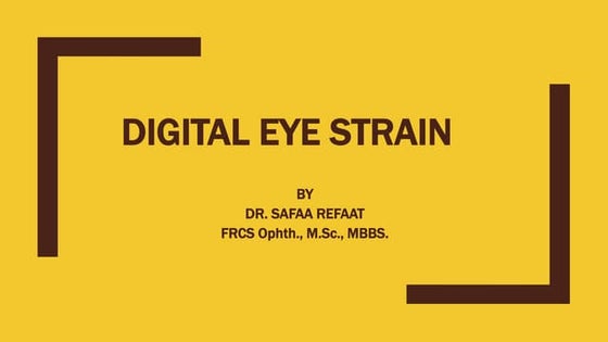 Digital eye strain | PPT