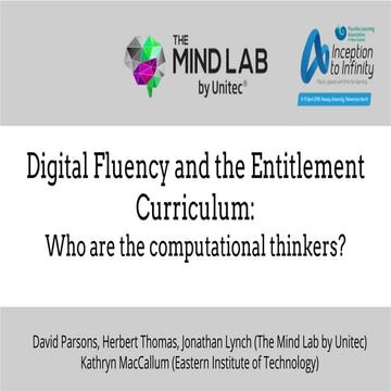 Digital fluency and the entitlement curriculum flanz | PPTX | Computer ...