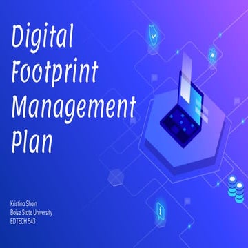 Digital Footprint Management Plan 543 | PPTX