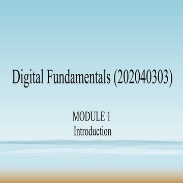 Digital fundamentals Unit 1.pptx BTECH.. | PPT