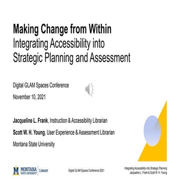 Making Change from Within: Integrating Accessibility into Strategic ...