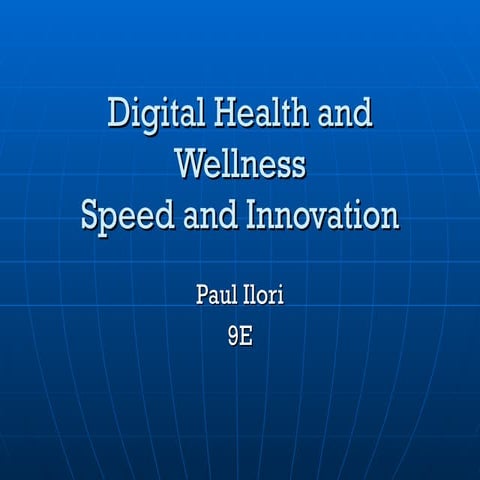 Digital Health And Wellness | PPT