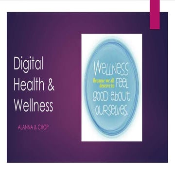Digital health & wellness | PPTX | Internet | Computing