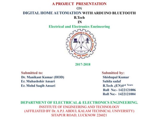 Bluetooth Based Home Automation Using Arduino Uno Ppt