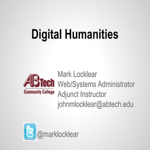Introduction to Digital humanities | PPT