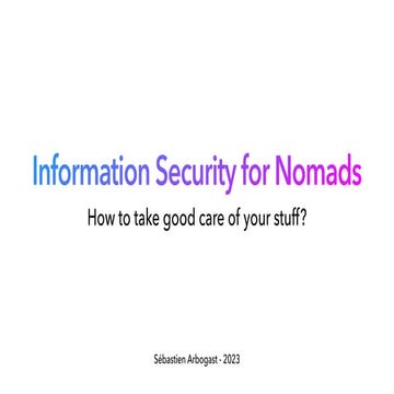 Digital Hygiene for Nomads | PDF