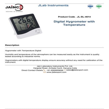 Digital hygrometer with_temperature | PDF