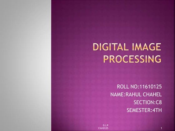 Digital Image processing, Computer Science | PPT