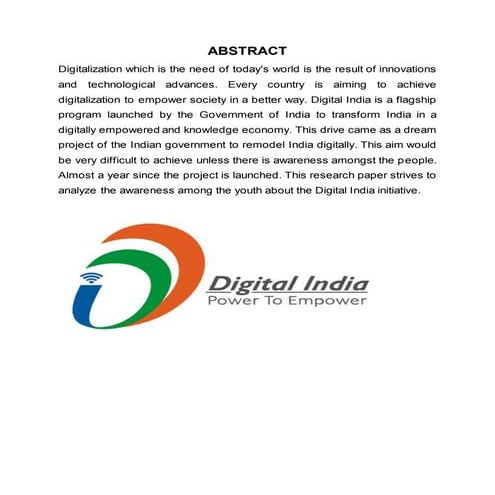 CBSE economics Project class 12 Digital India | PDF