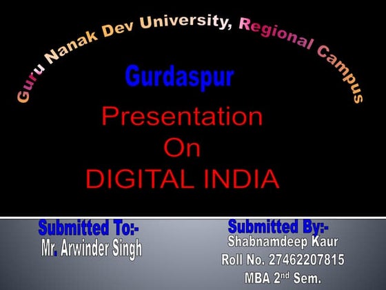 Digital india Presentation | PPT