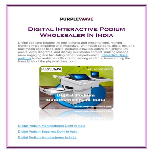 Digital Interactive Podium Wholesaler In India.pdf