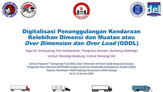 Permasalahan Over Dimension Overload (ODOL) dan Penanganannya | PPT