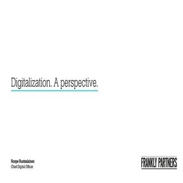 Digitalization. A perspective. | PDF