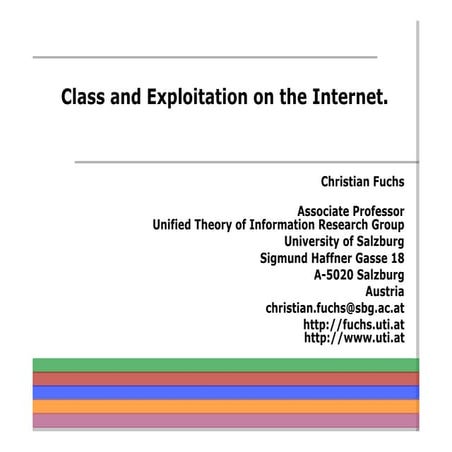 Class and Exploitation on the Internet | PPT