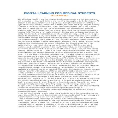 DIGITAL LEARNING FOR MEDICAL STUDENTS | PDF | Internet for Beginners ...