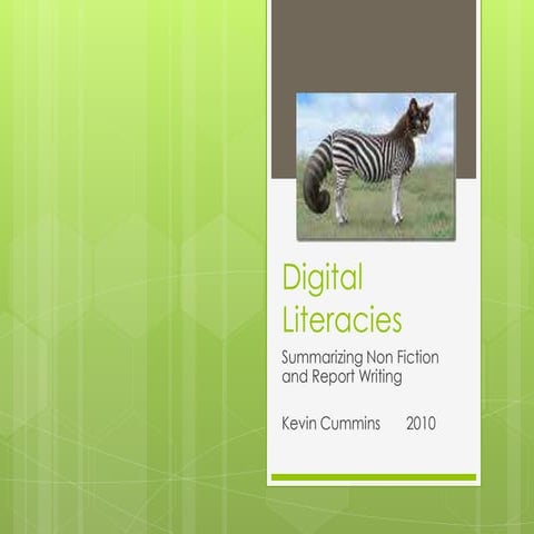 Digital literacies summarizing and reporting - non fiction | PPTX