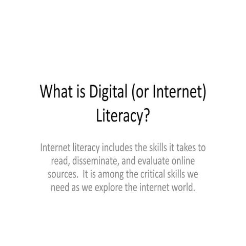 Digital literacy | PPT