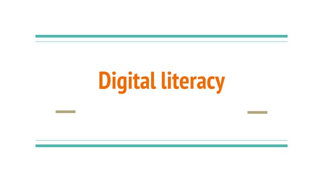 Digital literacy ppt | PPTX