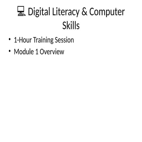 Comprehensive Digital Literacy & Essential Computer Skills Training ...
