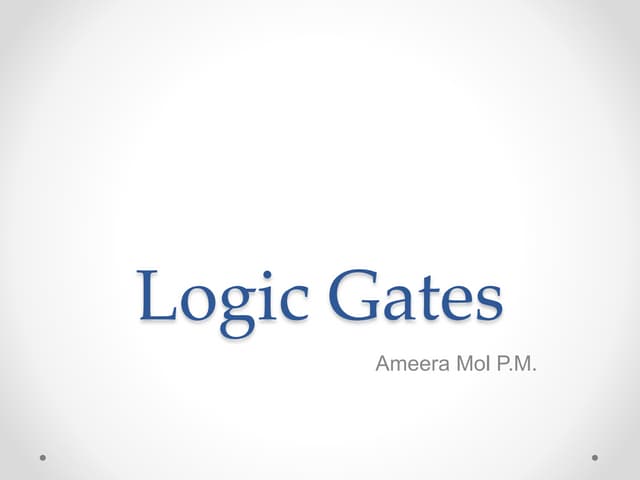 Practical Uses of Logic Gates | PDF