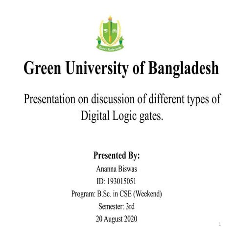 Presentation on Digital logic design | PPTX