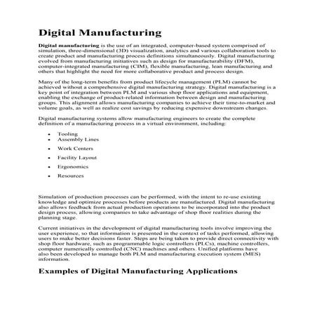 Digital manufacturing | DOC