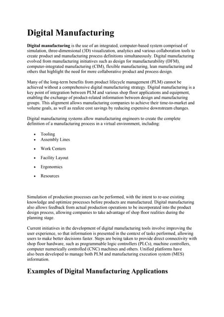 Uses of Computers in Manufacturing and production sector | PPTX