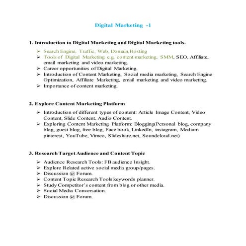 Digital Marketing Syllabus | PPTX