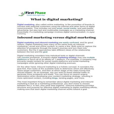 Building a Digital Marketing Plan for Startups | Skillfloor | PDF