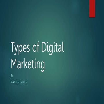 Types of Digital Marketing | PPTX