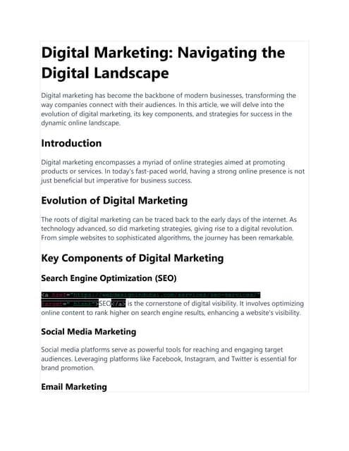 Digital Marketing Strategies. An Overview | PPTX