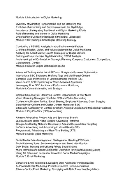 DIGITAL MARKETING FULL NOTES 2024.FREE PDF | PDF | Web Development ...