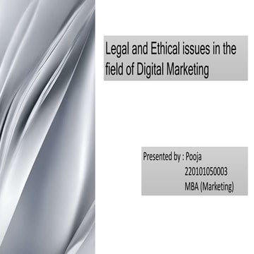 DIGITAL MARKETING:Legal and ethical issues in the field of digital ...