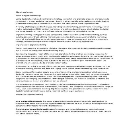 Increase your online presence by digital marketing | PDF