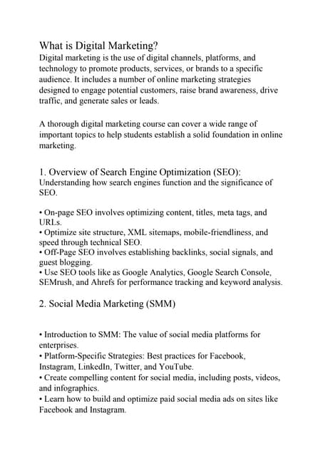 DIGITAL MARKETING FULL NOTES 2024.FREE PDF | PDF | Web Development ...