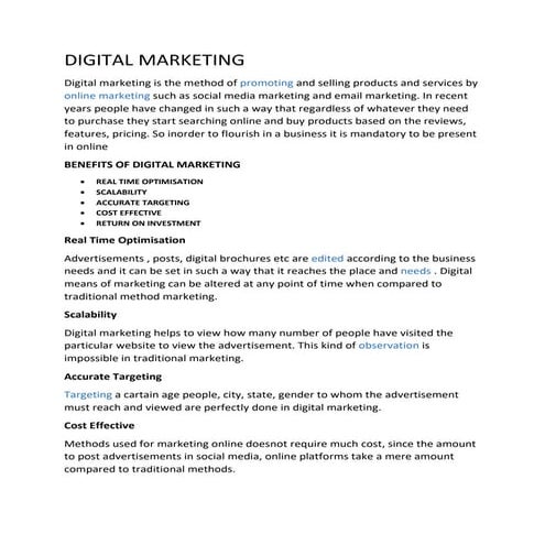 Presentation on digital marketing .pdf ppt | PDF