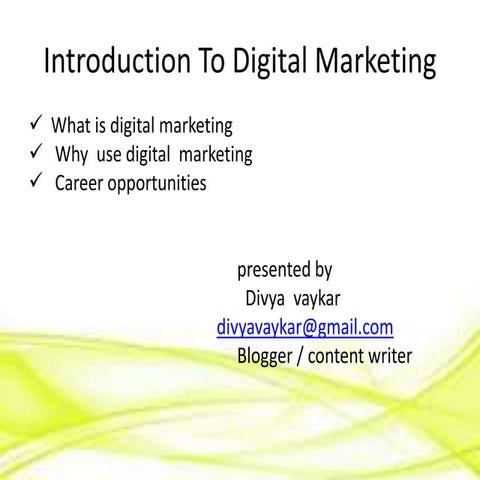 Digital marketing Basis | PPT