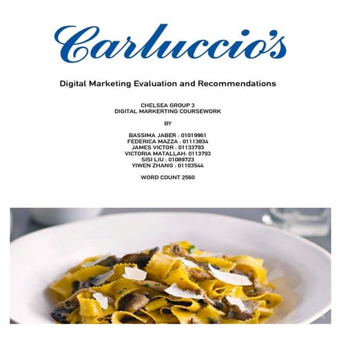 Digital marketing Carluccio's | PDF