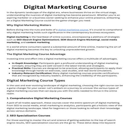 Digital Marketing course | PDF