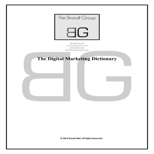 The Digital Marketing Dictionary | PDF