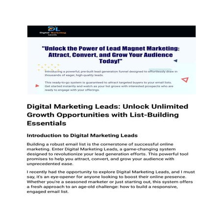 Digital Marketing Leads - Unlock Unlimited Growth Opportunities with List-Building Essentials.pdf
